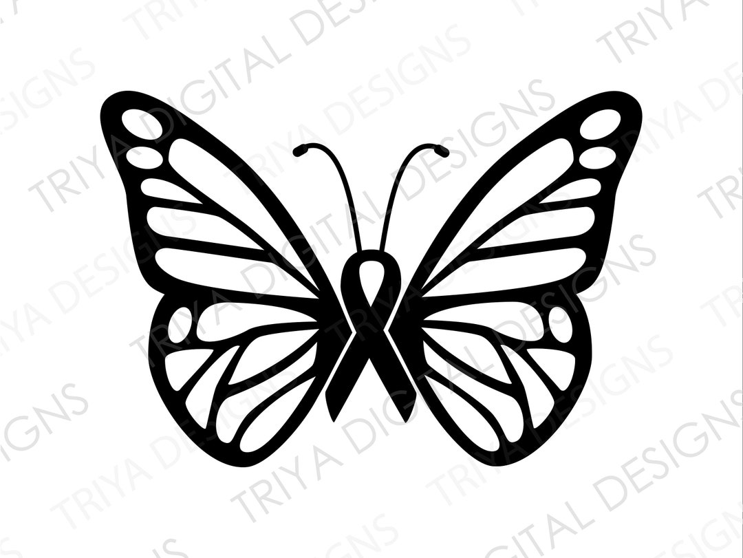 Awareness Rainbow With Butterfly Wings SVG Cut File Cancer Awareness ...
