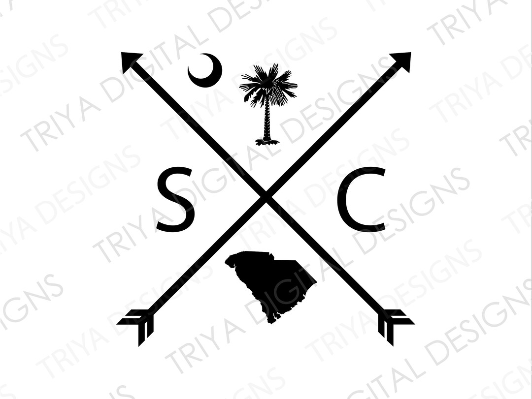 South Carolina With Arrows SVG Cut File | SC, State of South Carolina ...