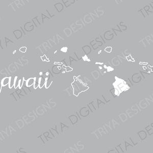 Hawaii SVG Bundle | Hawaiian Islands Outline With Text Cut File | State ...