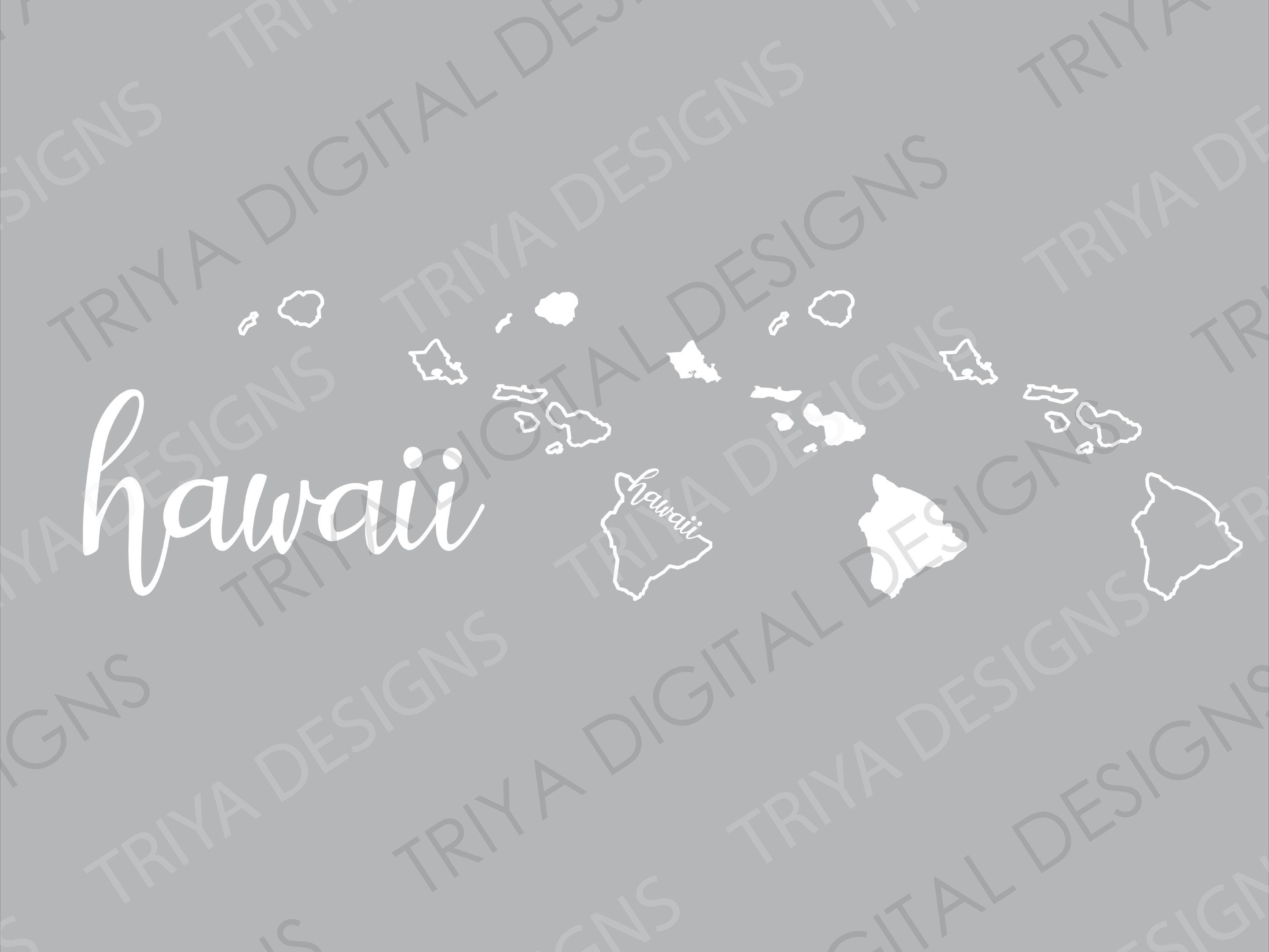 Hawaii SVG Bundle | Hawaiian Islands Outline With Text Cut File | State ...