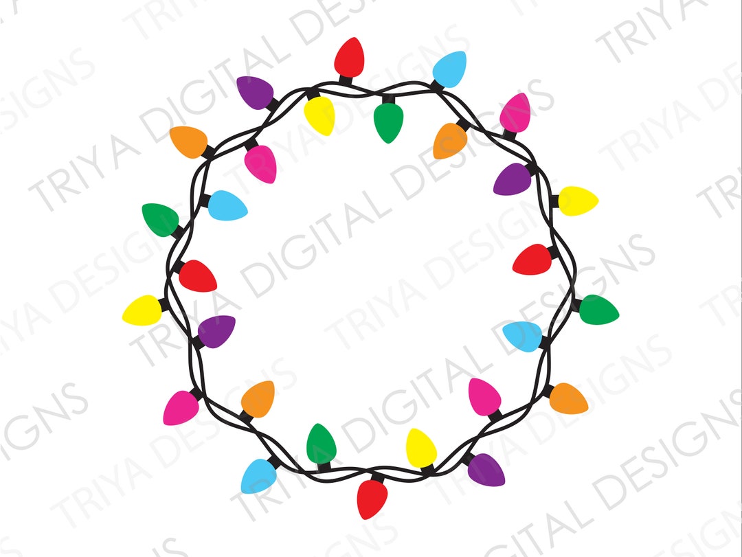 String Lights Circular SVG Cut File | Christmas String Lights, Round ...