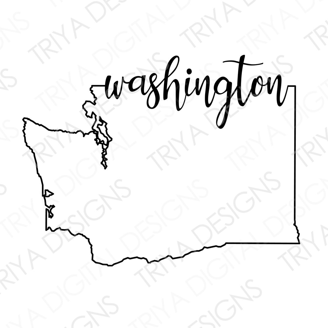 Washington SVG Bundle Washington Outline With Text State - Etsy