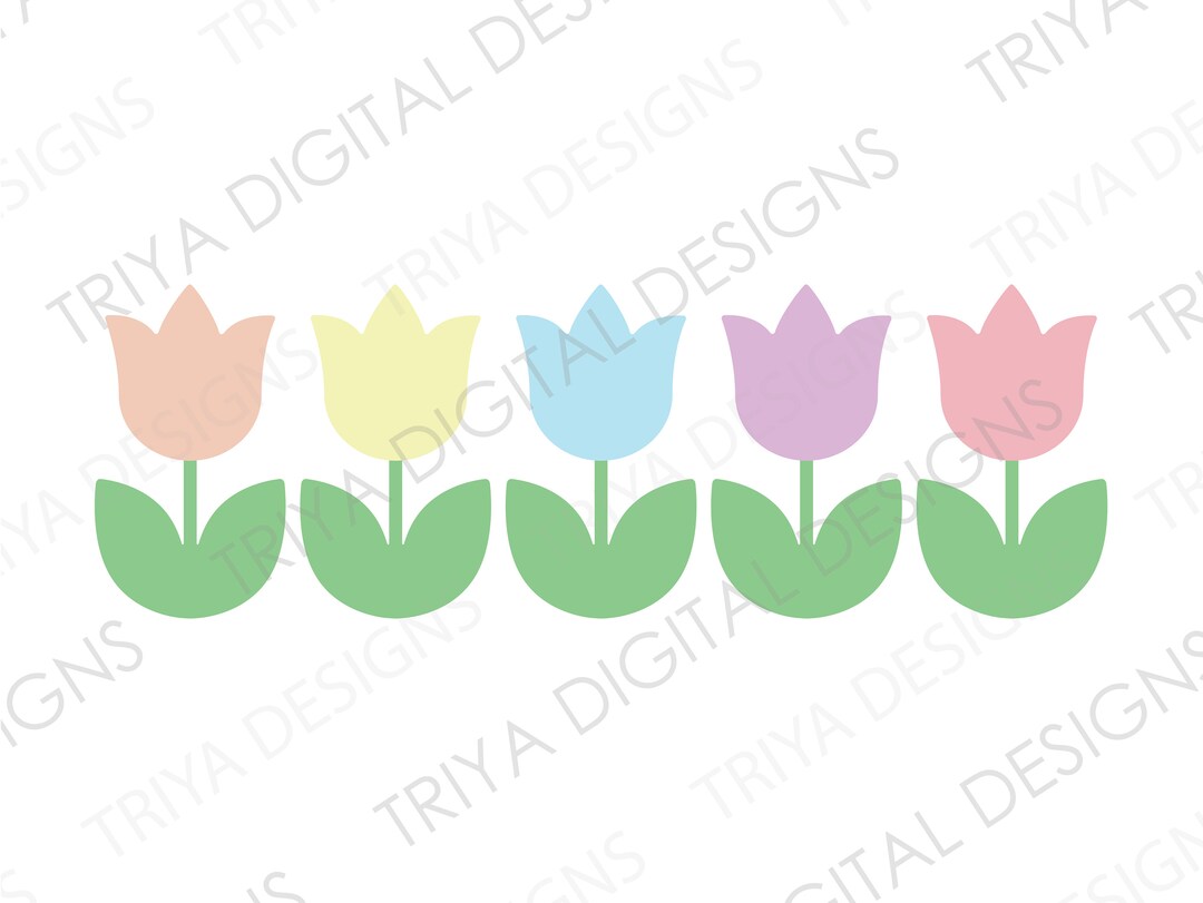 Tulips SVG Cut File | Spring, Easter, Flower, Tulips, Pastel PNG ...