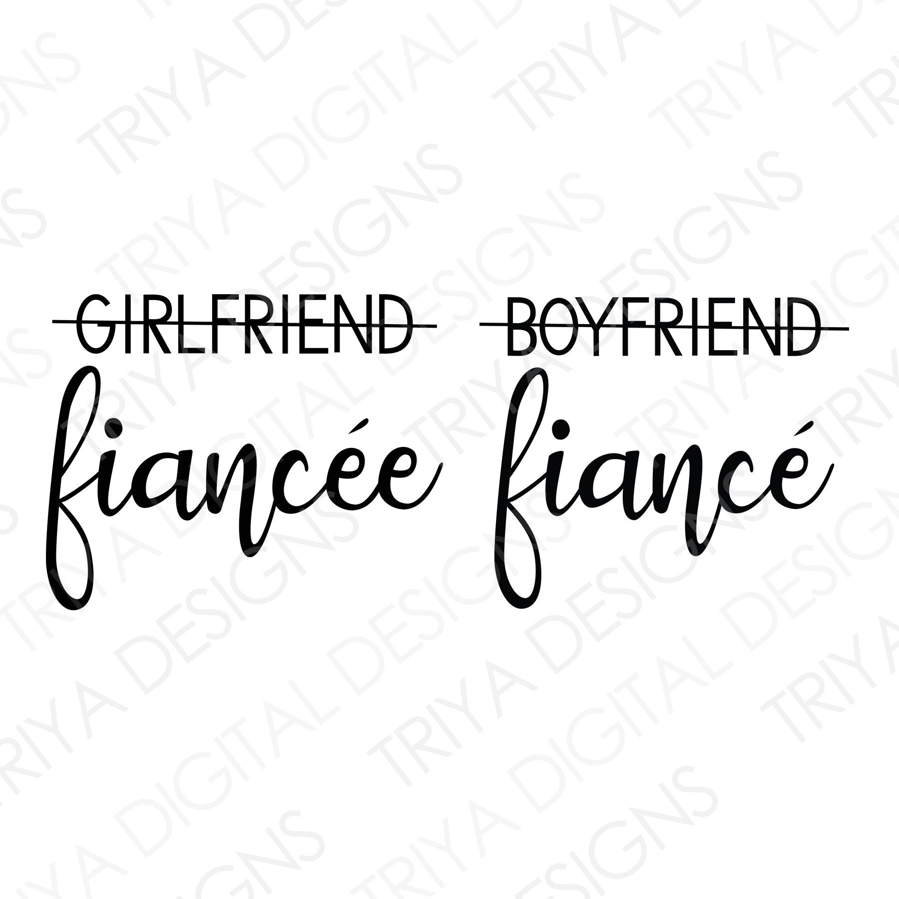 Fiancé Fiancée SVG Cut File Girlfriend Boyfriend - Etsy