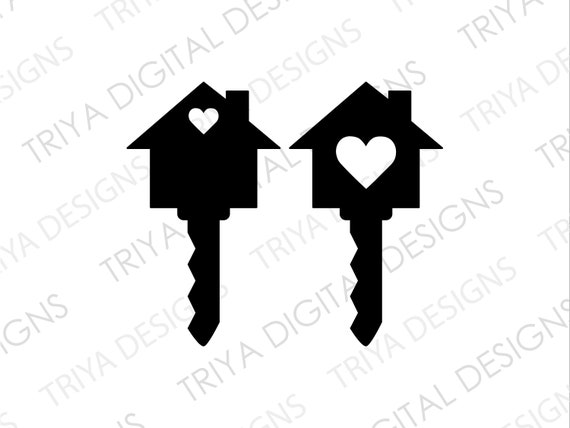 House Key With Heart SVG Cut Files Lock Key Ornament PNG - Etsy