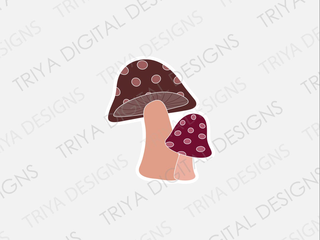 Mushrooms SVG Cute Mushroom Clipart PNG Dark Red Spotted Mush Rooms ...