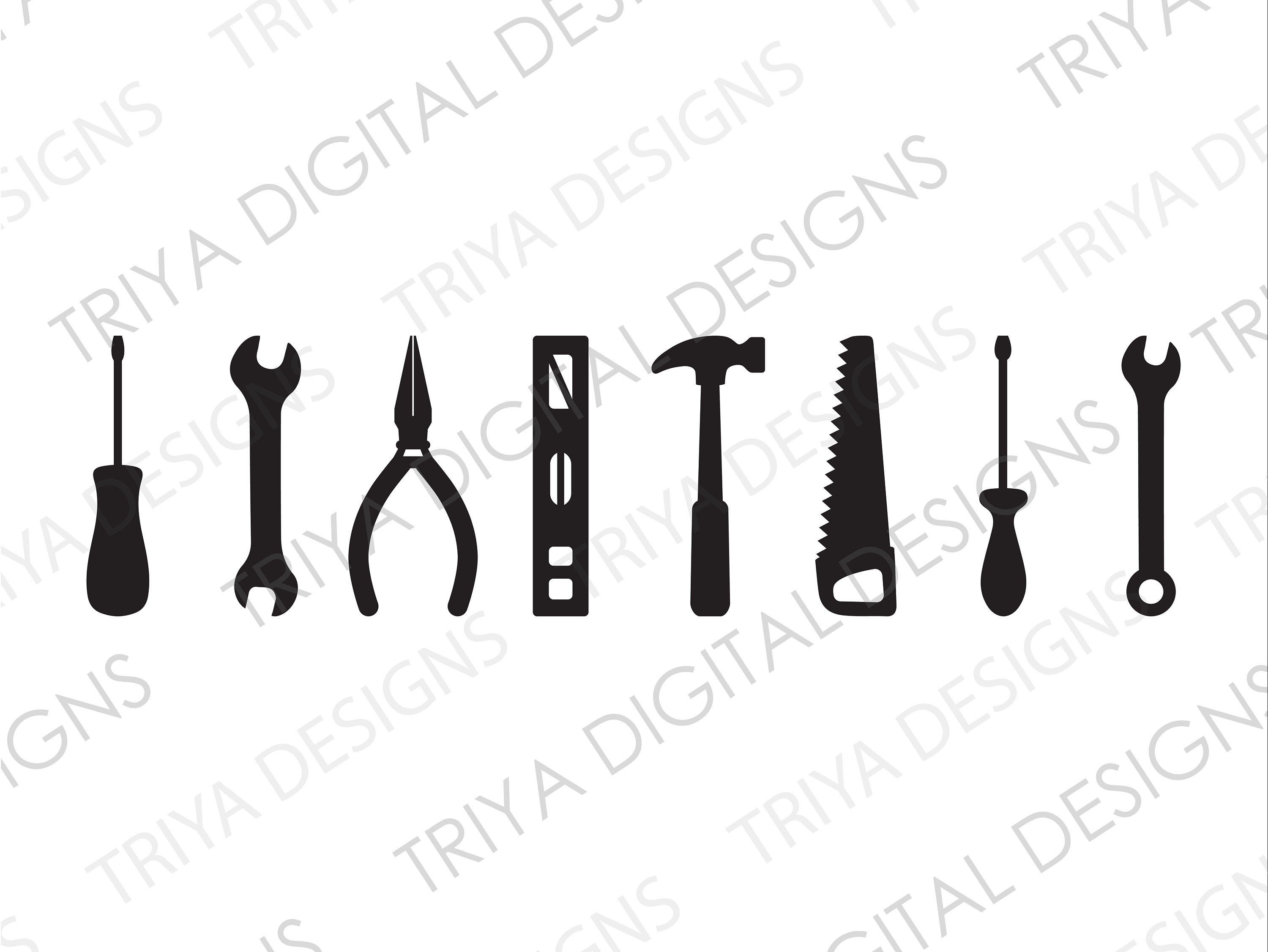 Tools Silhouette Clipart SVG Cut File Hammer Screwdriver - Etsy Australia