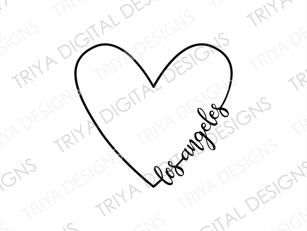 Los Angeles Heart SVG | California, LA Love, Cursive, Hand Lettering ...