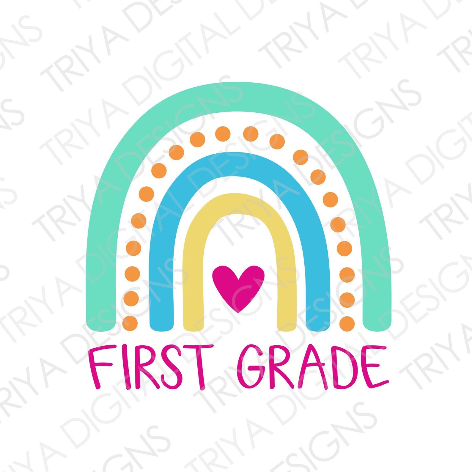 First Grade Rainbow SVG Cut File First Day of First Grade | Etsy