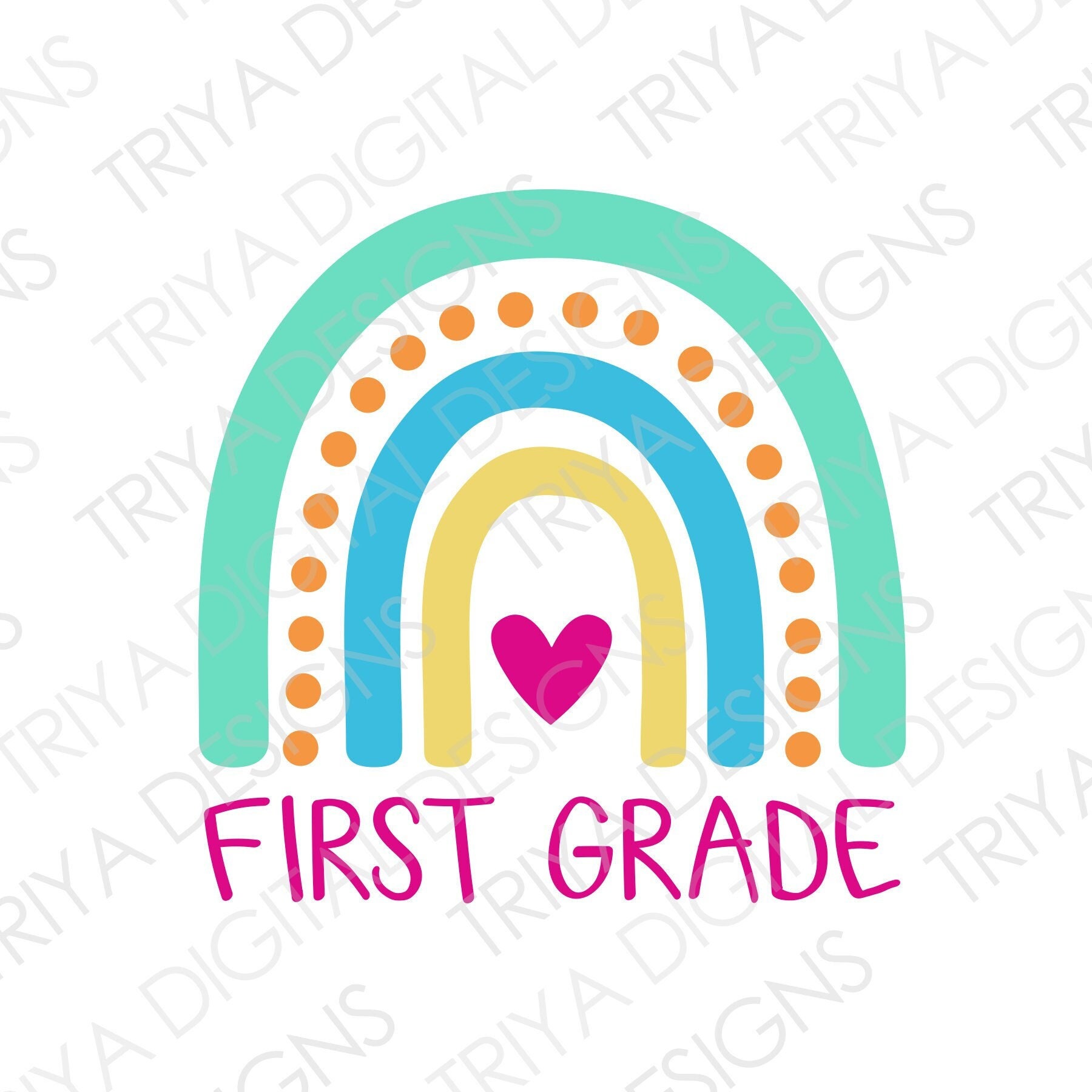 First Grade Rainbow SVG Cut File | First Day of First Grade With Cute ...
