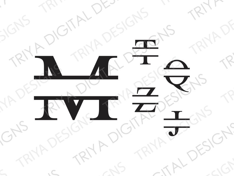 Split Monogram Name Frame SVG Cut File Alphabet Monogram PNG - Etsy