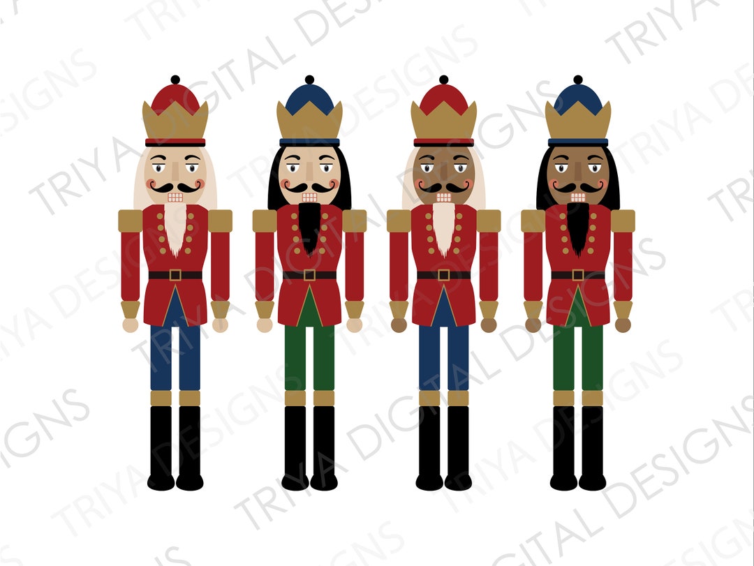 Nutcrackers SVG Cut File Christmas Nut Cracker Vector Outline Christmas ...