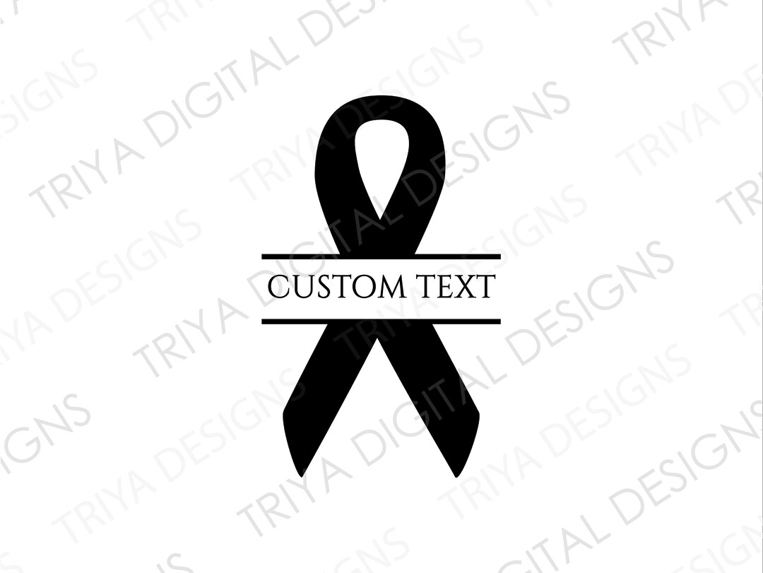 Editable Awareness Ribbon Split Name Frame SVG, PNG Print File | Custom ...