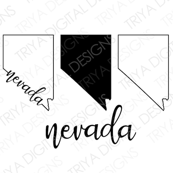 Nevada SVG Bundle Nevada Outline With Text Cut File State | Etsy