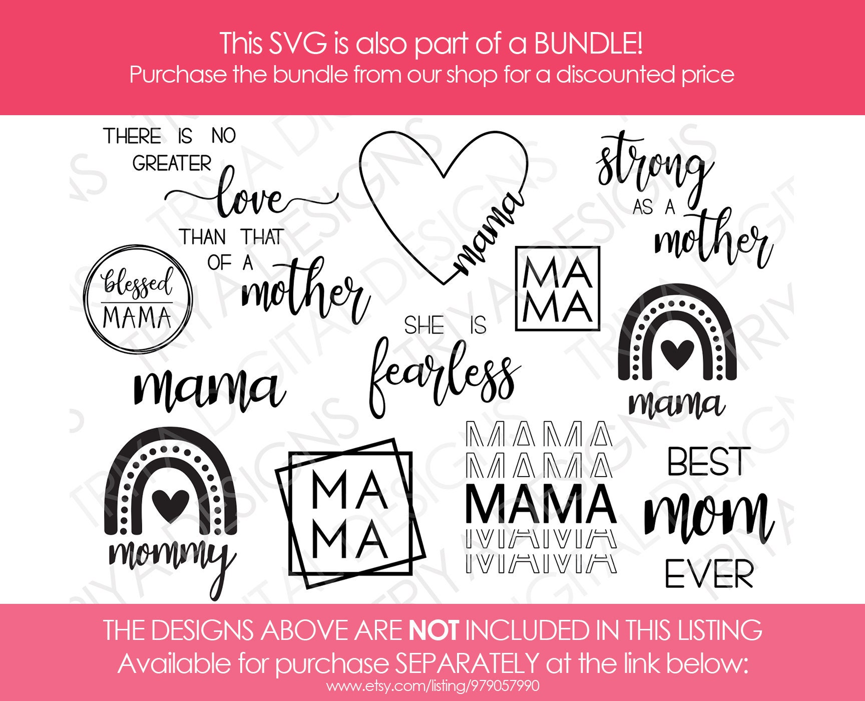 Mama Hand Lettered Cursive Text Mama SVG Cut File Mama - Etsy