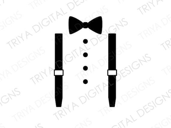 Suspenders and Bow Tie SVG Cut File Tie Groom Groomsman - Etsy