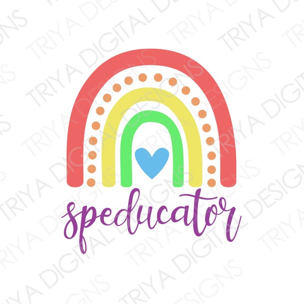 Rainbow Speducator Svg - Etsy