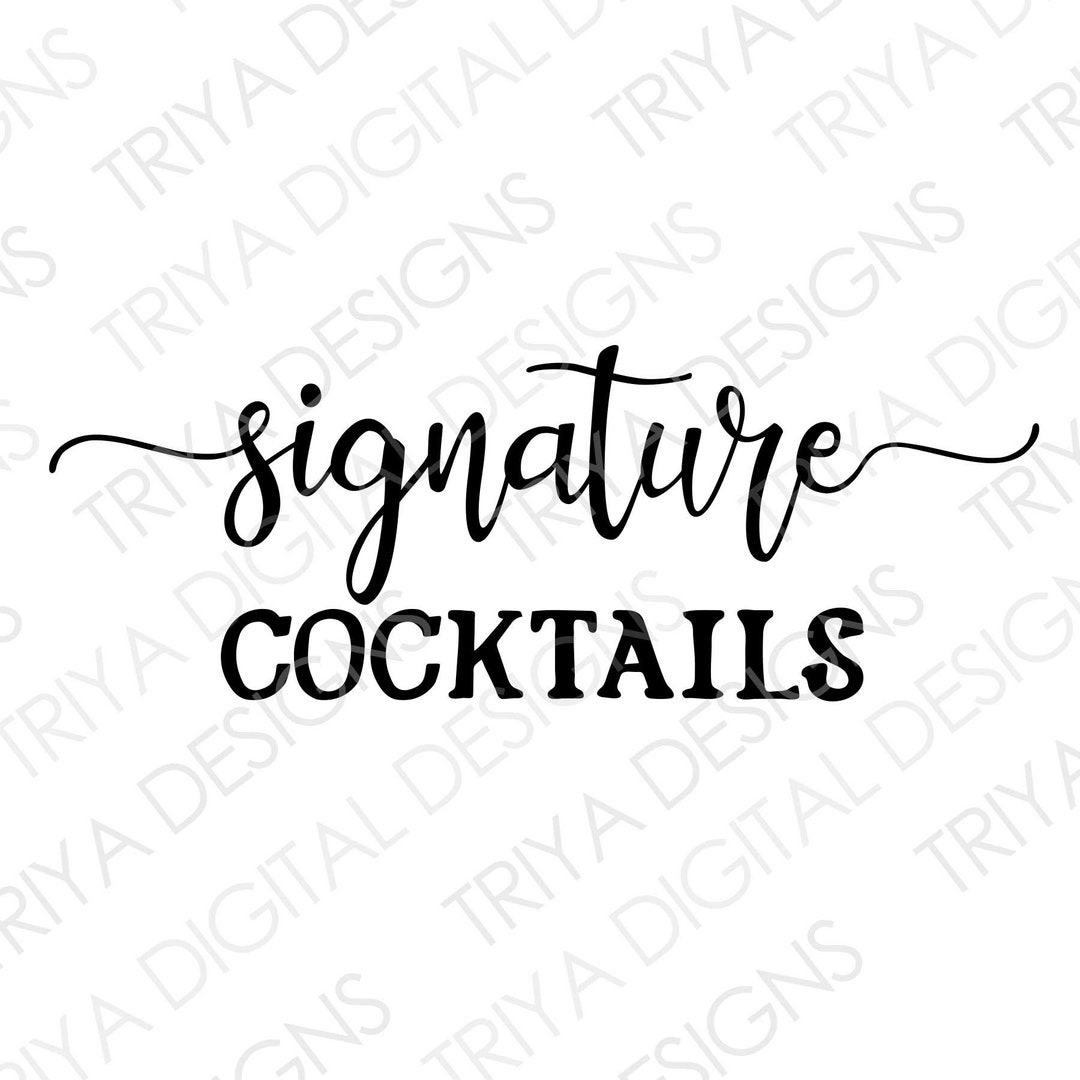 Signature Cocktails SVG | Wedding Bar Menu Sign, Wedding Sign ...