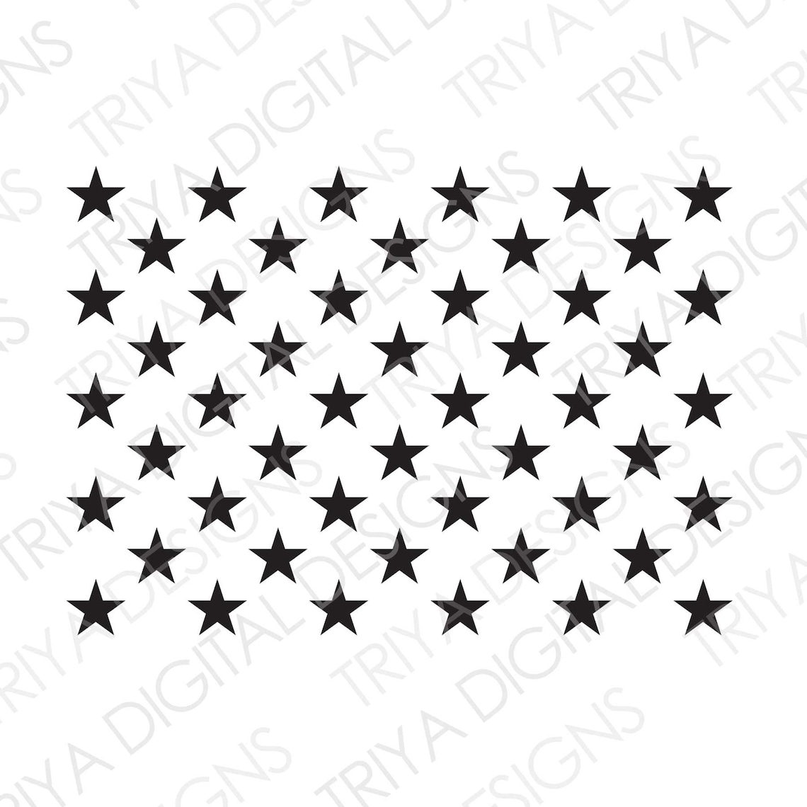 50 Stars SVG Cut File | US Flag 50 Stars PNG Print File | American Flag ...