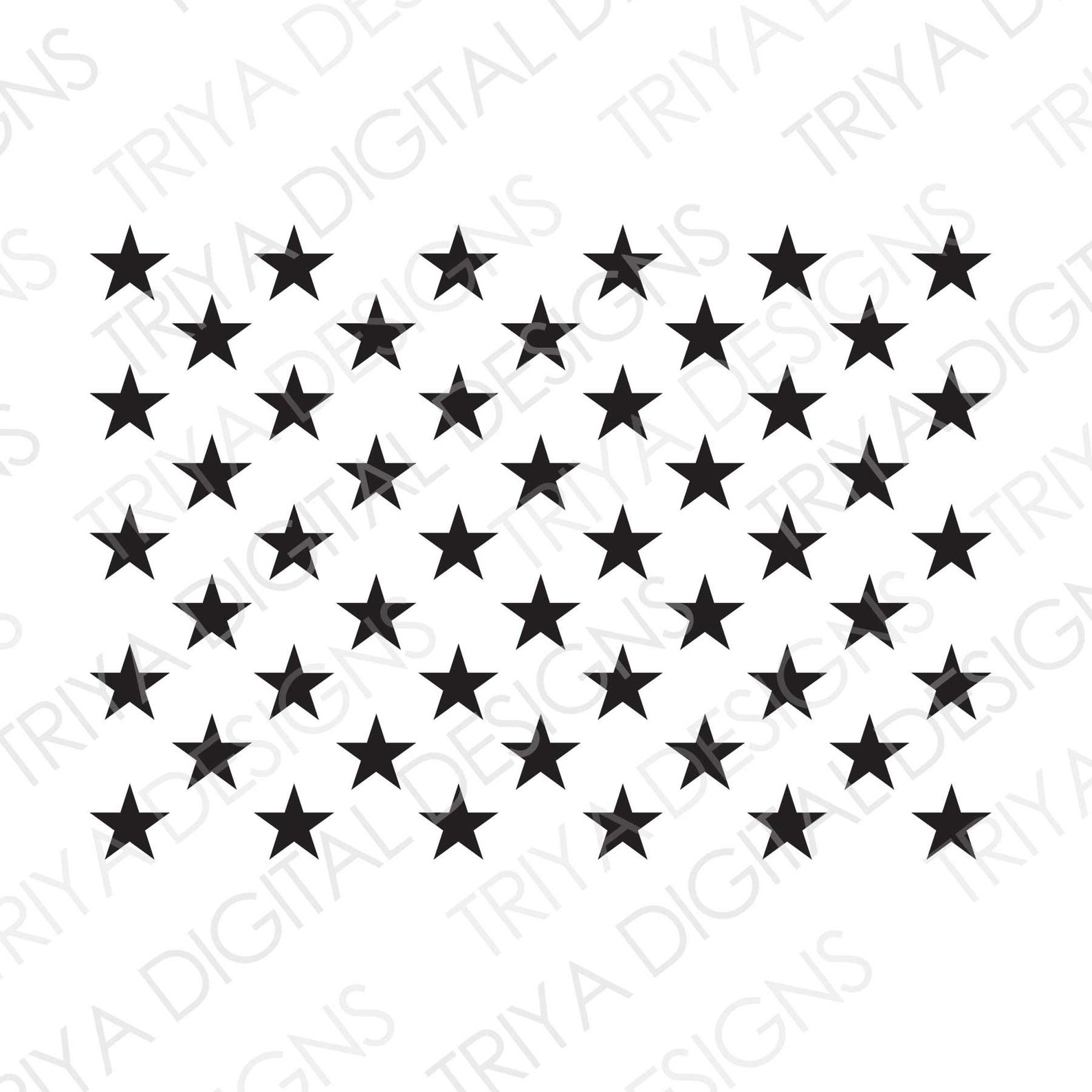 50 Stars SVG Cut File | US Flag 50 Stars PNG Print File | American Flag ...