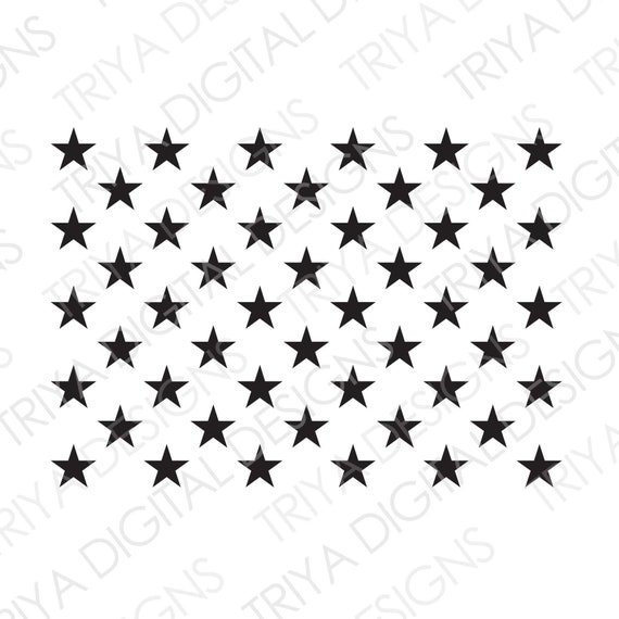 50 Stars SVG Cut File US Flag 50 Stars PNG Print File - Etsy
