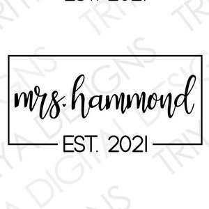 Custom Text Est. 2021 SVG Hand Lettered Cursive Text | Etsy