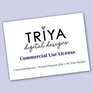 Triya Digital Designs Commercial Use License | 1 Year - 1 Design - Etsy