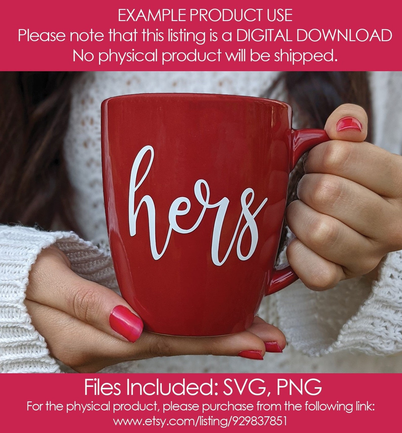 His and Hers SVG Cut File | His & Hers PNG | Hand Lettered Cursive Text ...