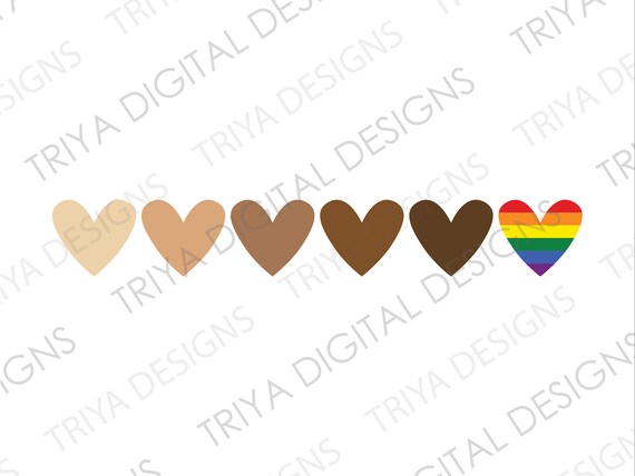 Colored Hearts With Rainbow Heart SVG Cut File Beauty in - Etsy