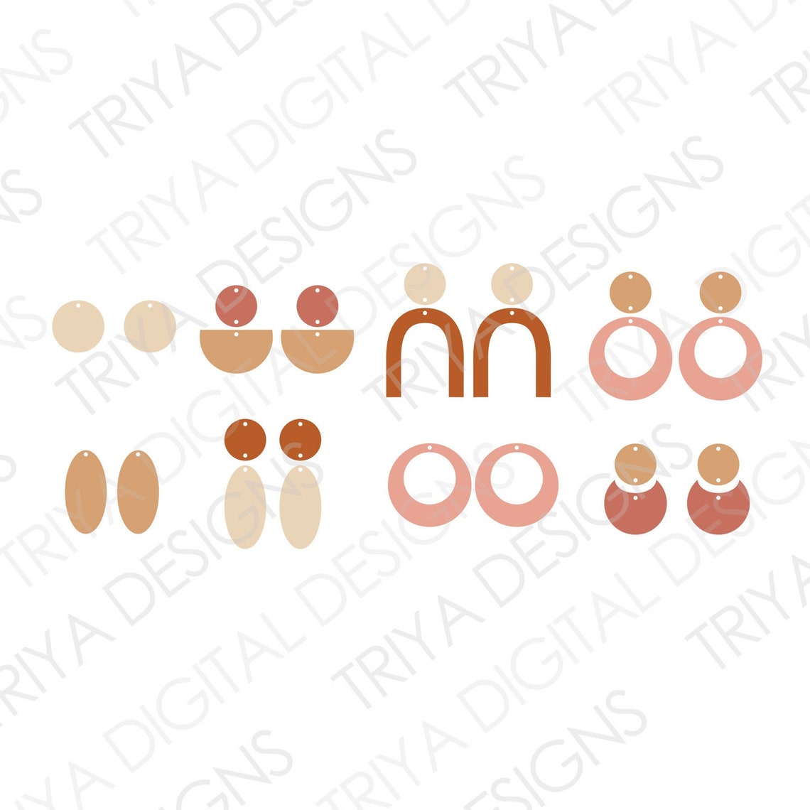 Boho Earring Set of 24 SVG Cut Files | Boho Colored Faux Leather ...