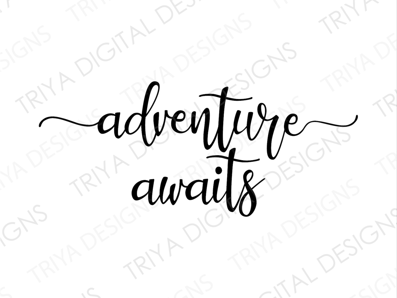 Adventure Awaits SVG Hand Lettered Cursive Text Travel - Etsy