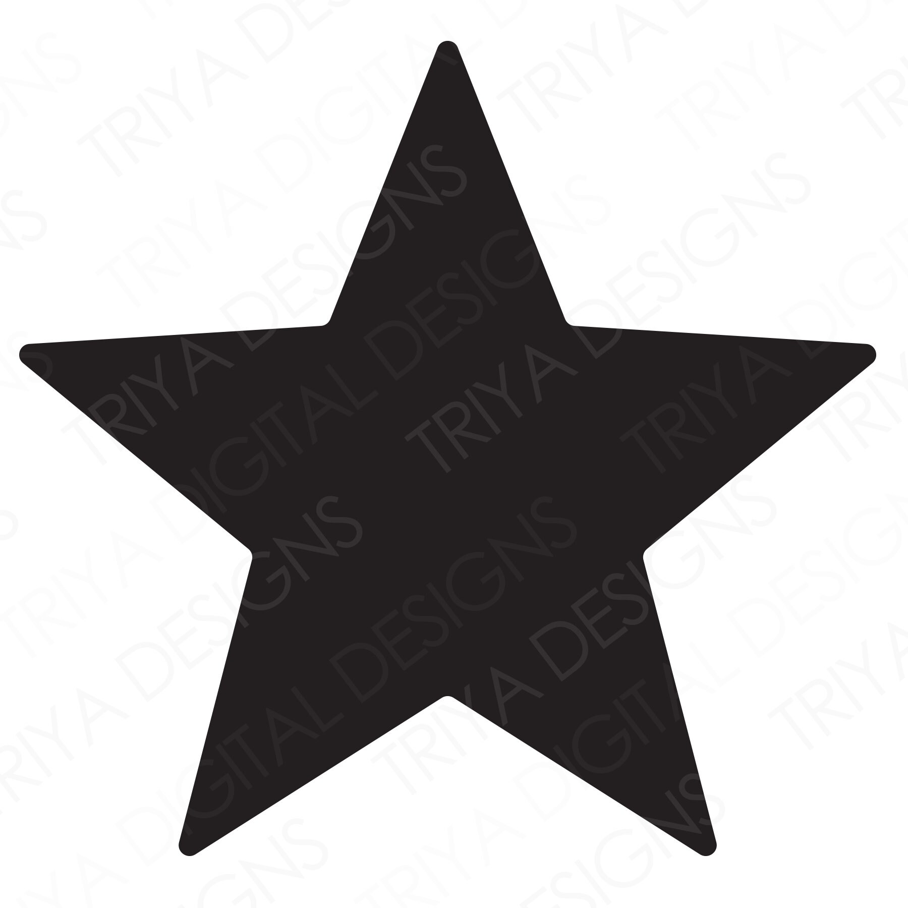 Star SVG Cut File Rounded Star SVG Files Instant Digital | Etsy