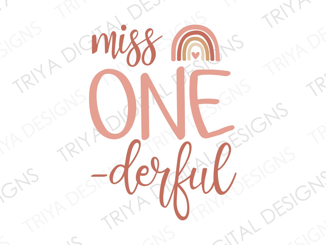 Miss One-derful Boho Rainbow SVG One With Boho Rainbow SVG Cut File ...
