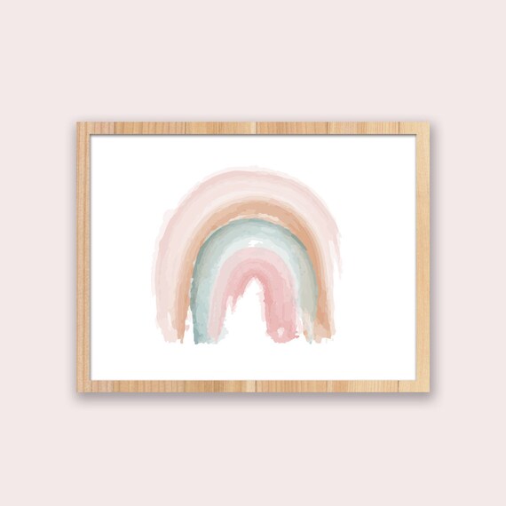 Abstract Boho Pastel Rainbow Digital Print Boho Rainbow Wall - Etsy