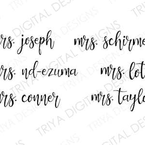 Mrs. Custom Last Name SVG, Png, Jpg | Hand Lettered Cursive Text | Just ...