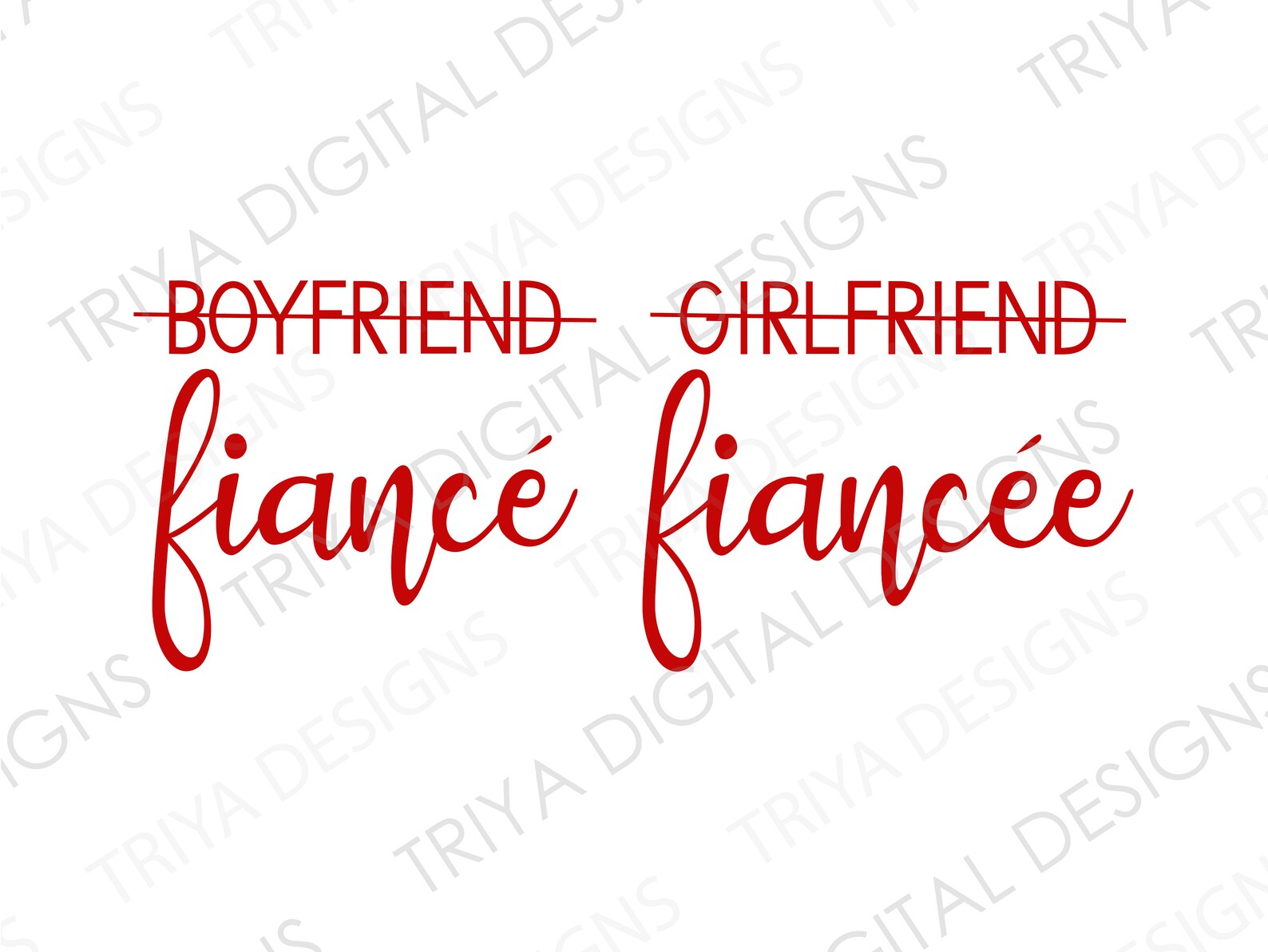Fiancé Fiancée SVG Cut File | Girlfriend Boyfriend Strikethrough SVG ...