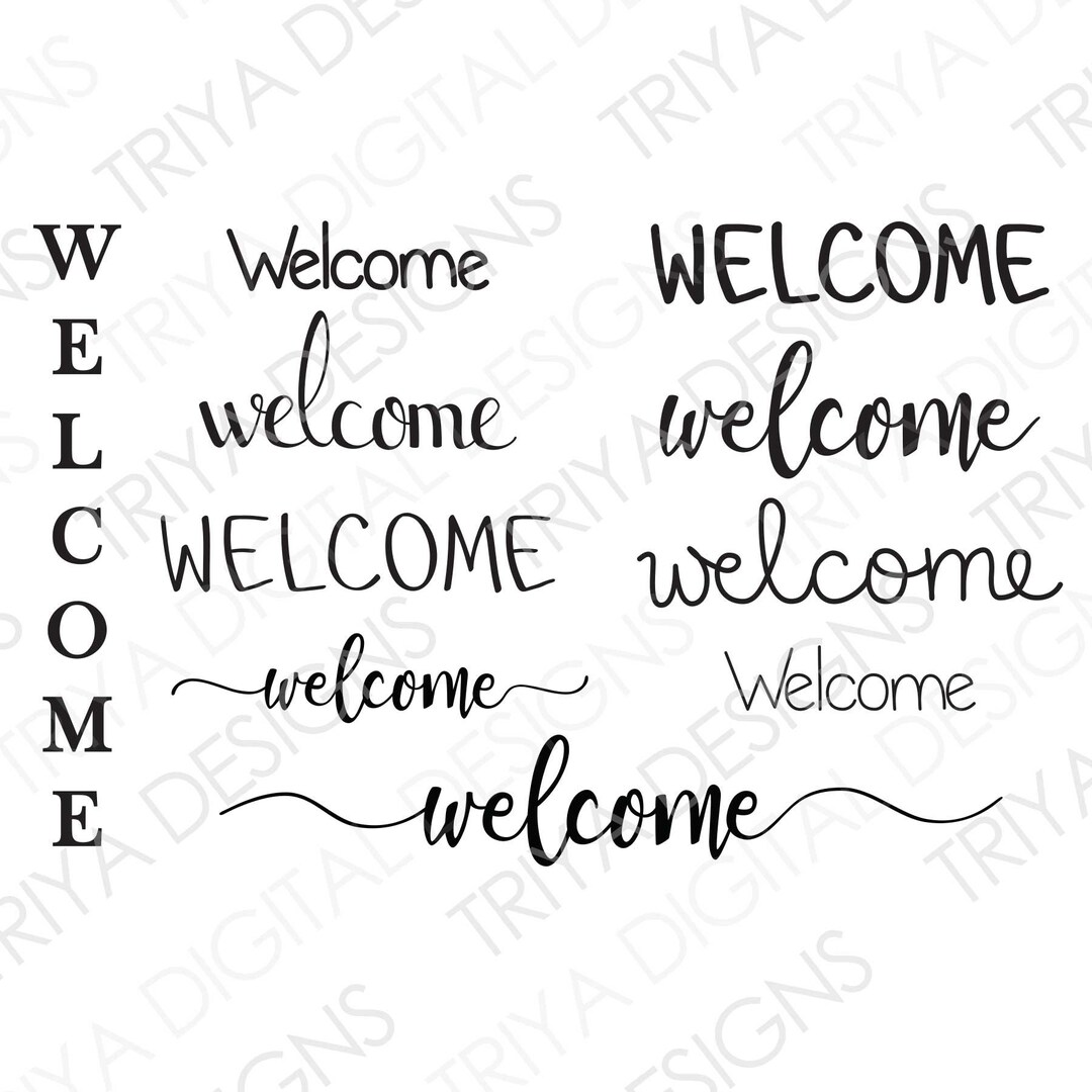 Welcome SVG Bundle of 10 | Hand Lettered Cursive Text | Welcome ...