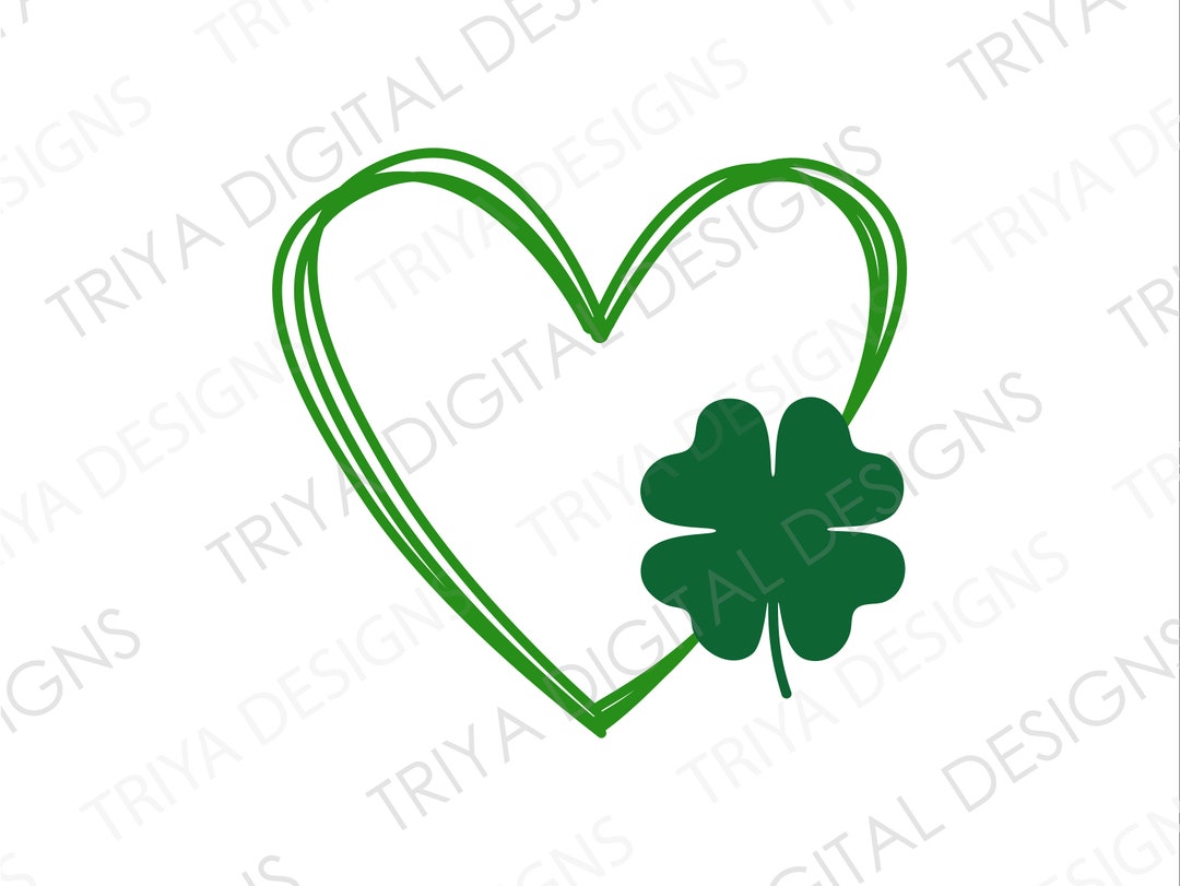 Layered Heart With Clover SVG Cut File | St. Patrick's Day Love Clip ...