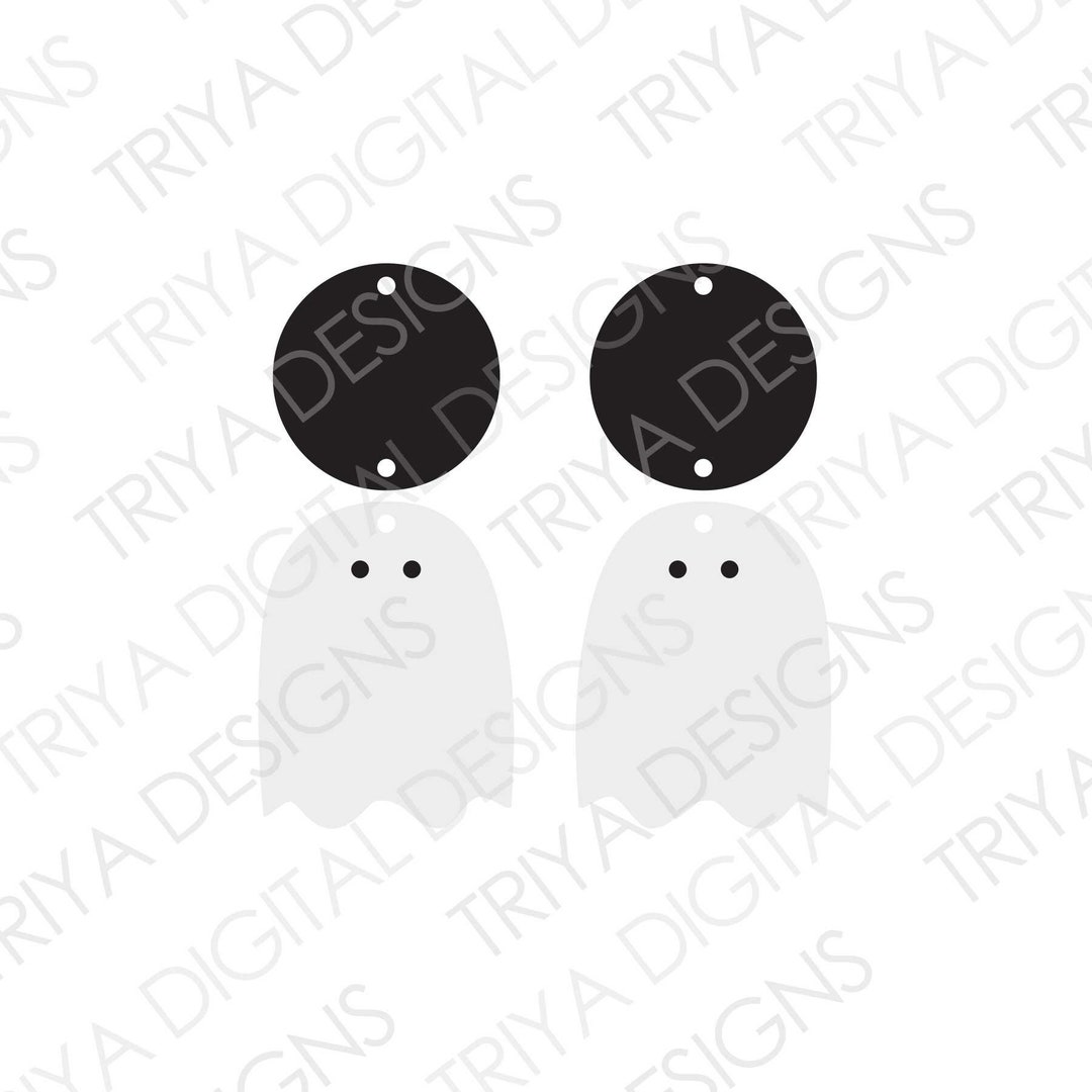 Ghost Earrings SVG Cut Files | Cute Ghost PNG Print Then Cut File ...
