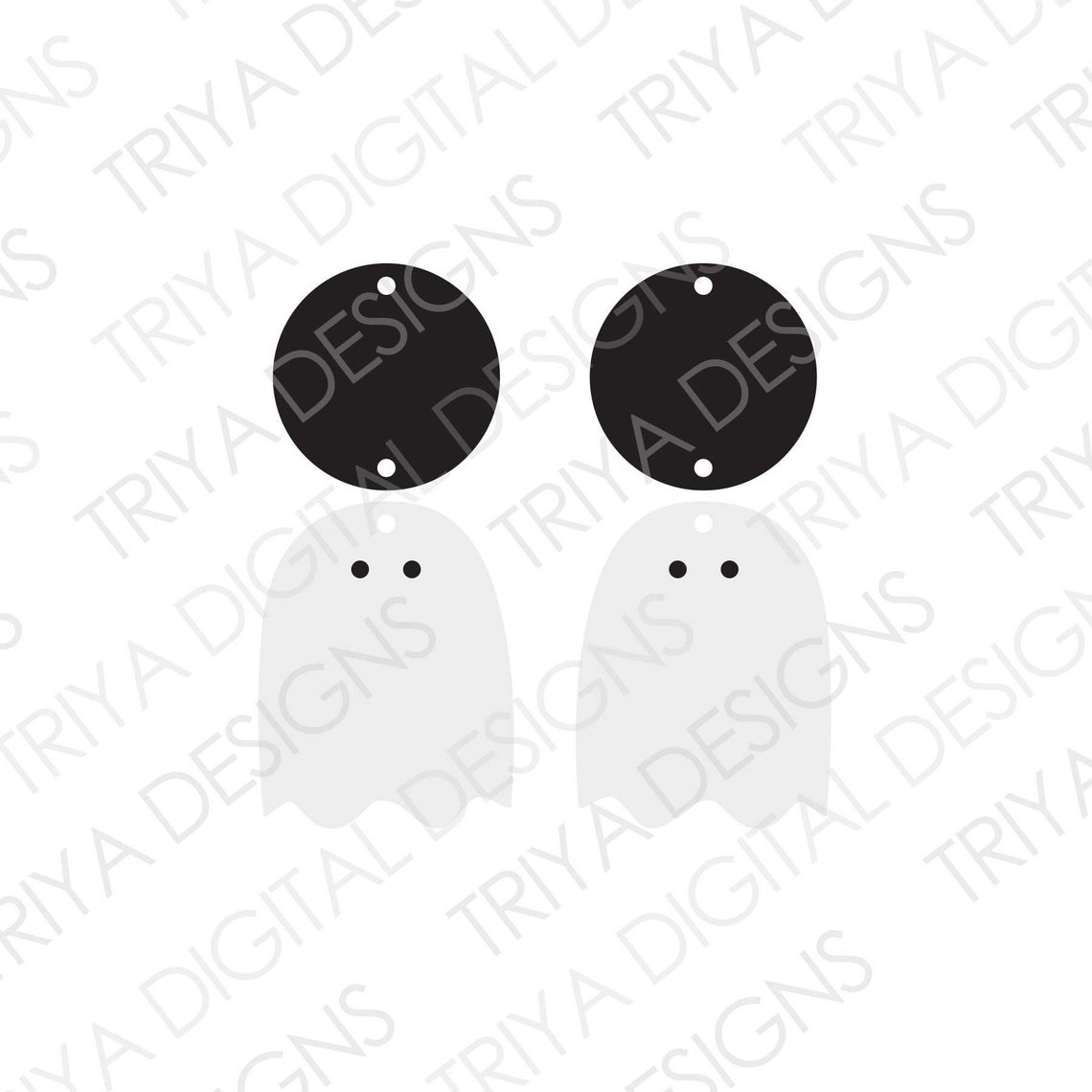 Ghost Earrings SVG Cut Files | Cute Ghost PNG Print Then Cut File ...