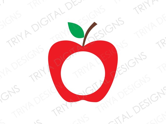 Apple Circle Frame SVG Cut File Apple PNG Red Apple - Etsy