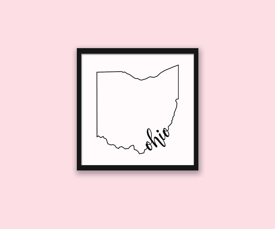 Ohio SVG Bundle Ohio Outline With Text Cut File State of | Etsy