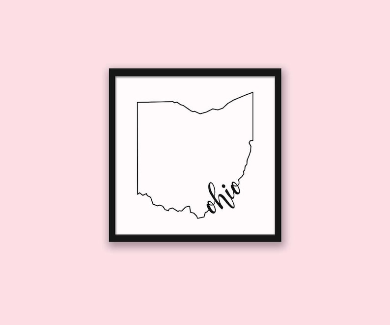 Ohio SVG Bundle Ohio Outline With Text Cut File State of | Etsy