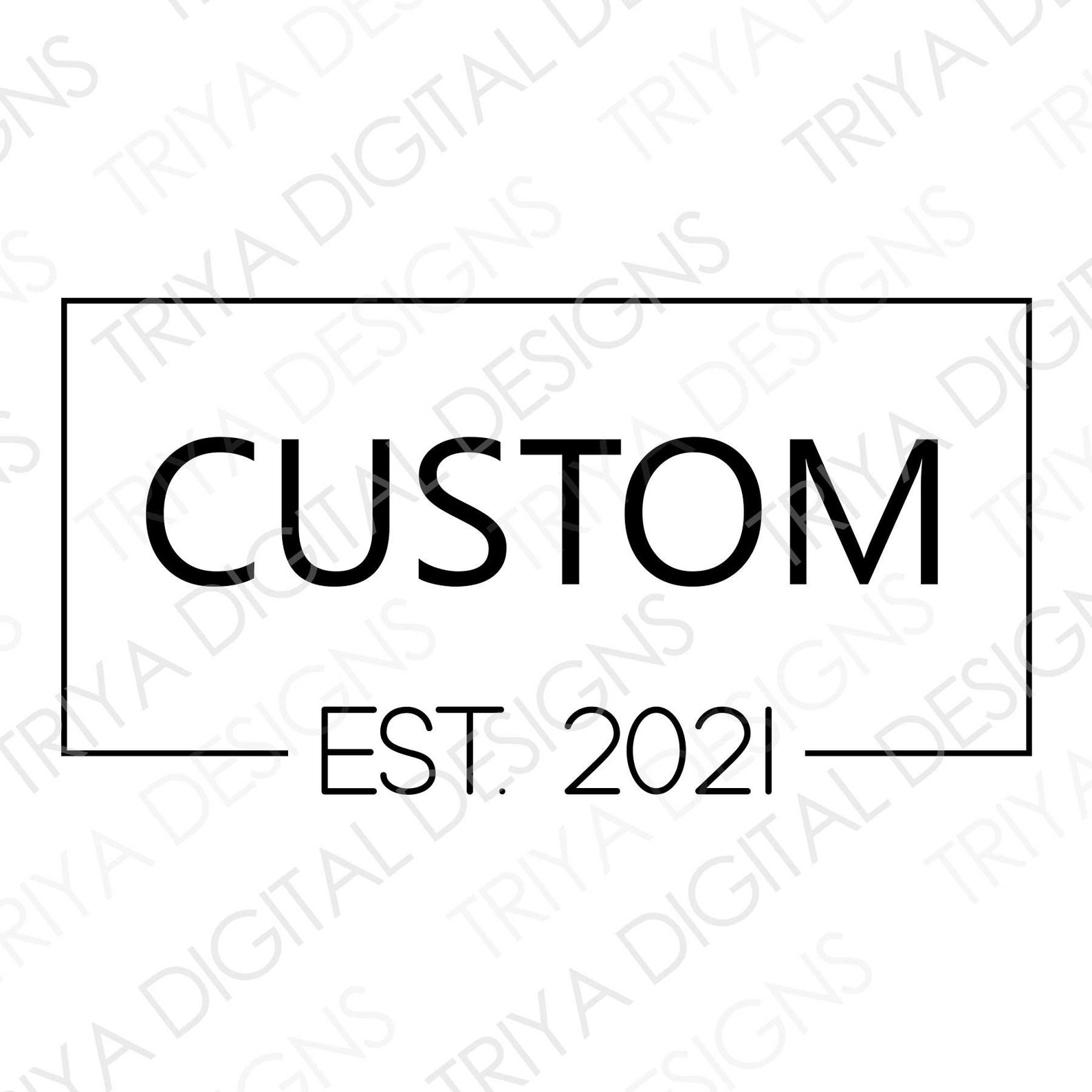 Custom Text Est. 2021 SVG Hand Lettered Cursive Text | Etsy