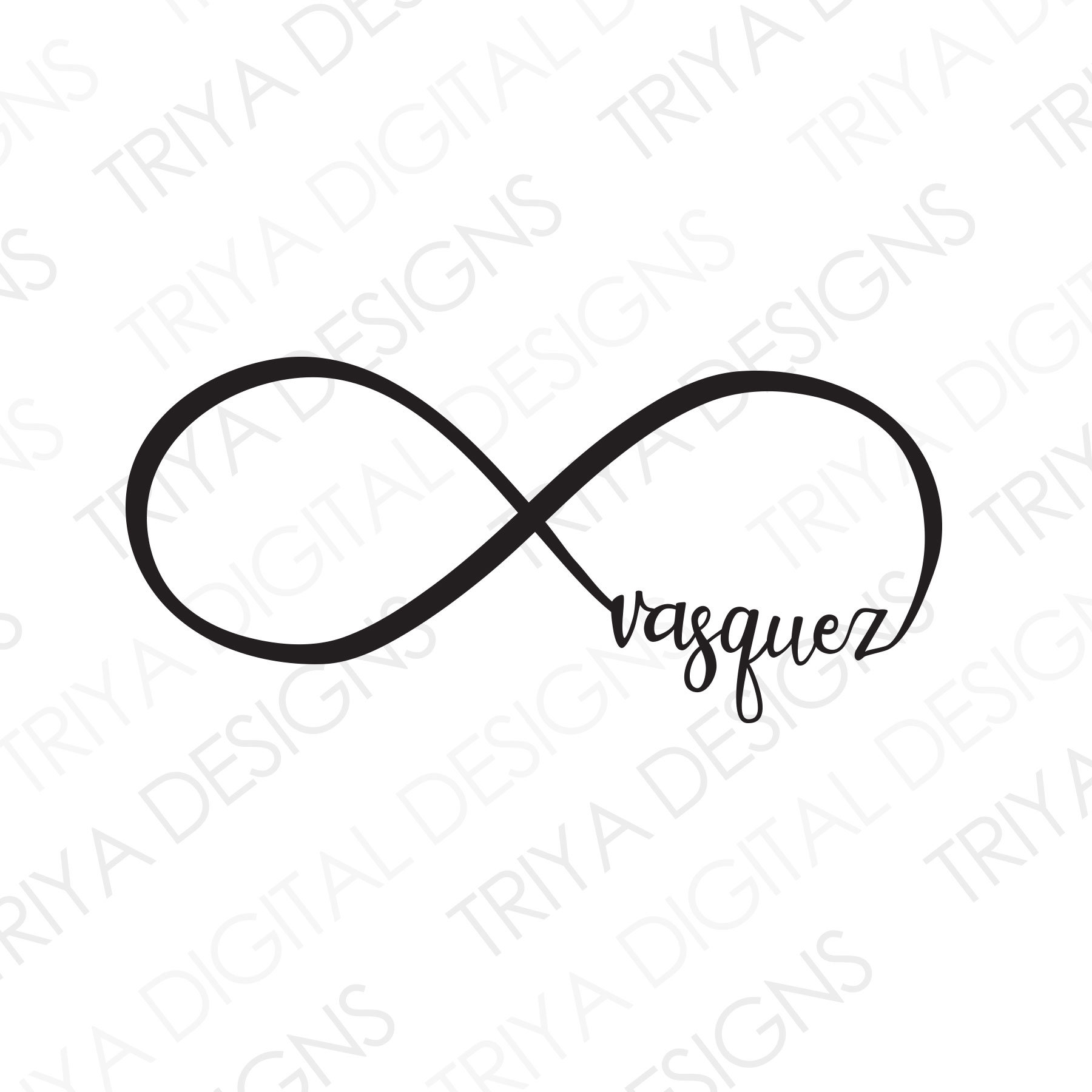 Infinity Sign With Custom Name SVG Hand Lettered Cursive - Etsy