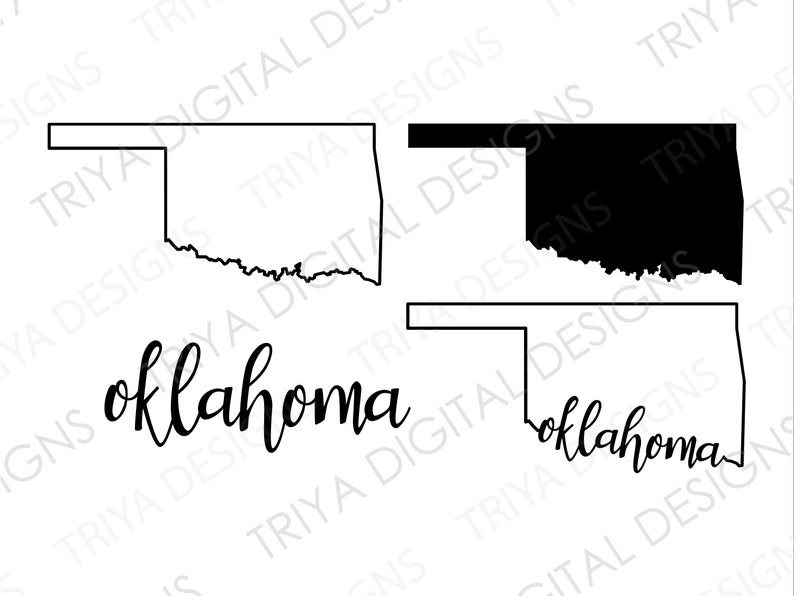 Oklahoma SVG Bundle Oklahoma Outline With Text State of - Etsy