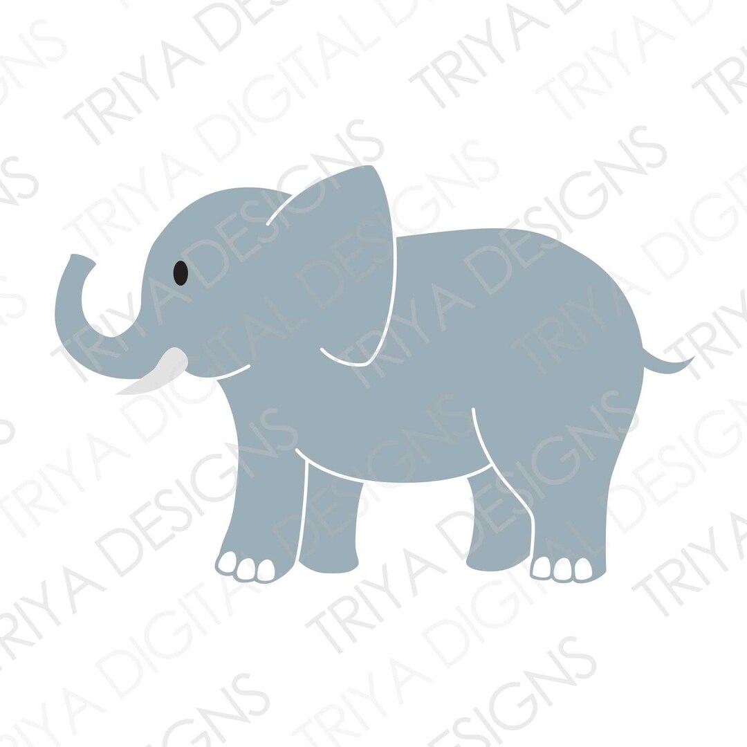 Elephant SVG Cut File Cute Baby Elephant Silhouette, Cricut File ...