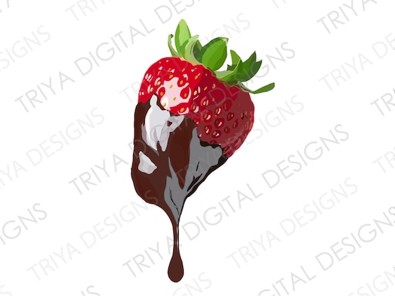 Chocolate Covered Strawberry PNG Print File Realistic | Etsy