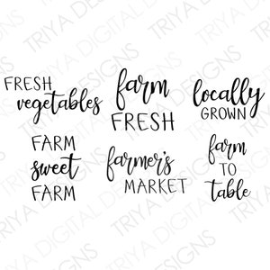 Farm Fresh SVG Bundle of 6 Fresh Vegetables Local Produce | Etsy