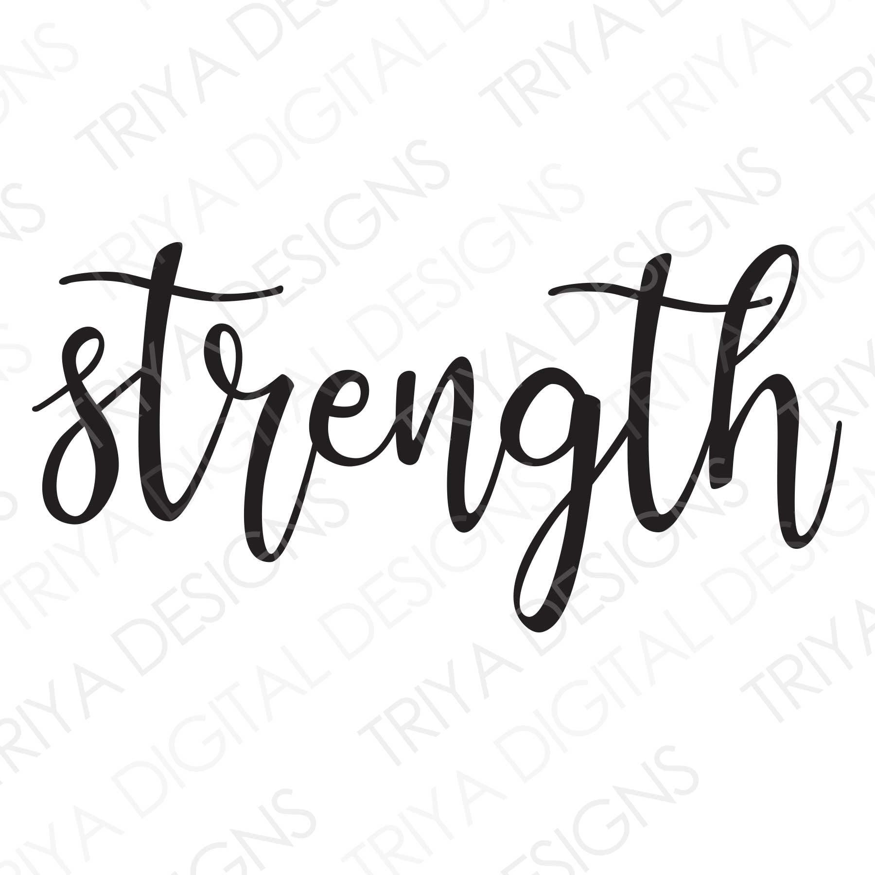 The Word Strength In Cursive